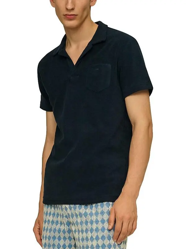 Oas Cotton Terry Regular Fit Pocket Polo Shirt - Blue
