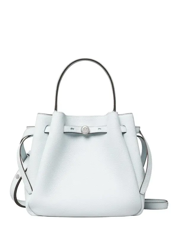 Tory Burch Romy Pebble Leather Bucket Bag - Light Blue