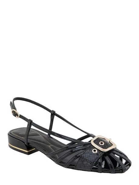 KENNETH COLE Farrah Slingback Sandal - Black Patent