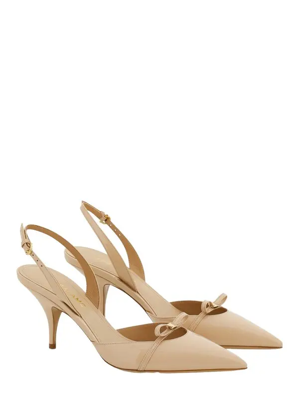 FERRAGAMO Gylla Slingback Pumps - Beige