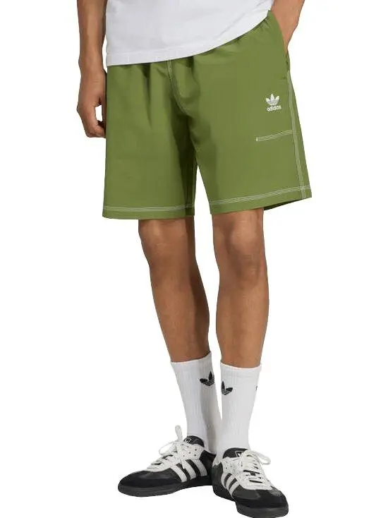 Adidas Originals By Alexander Wang Trefoil Essentials Sweat Shorts - Olive