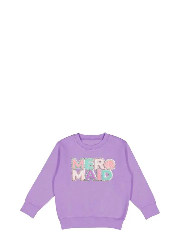 SWEET WINK Mermaid Patch Crewneck Sweatshirt - Lavender