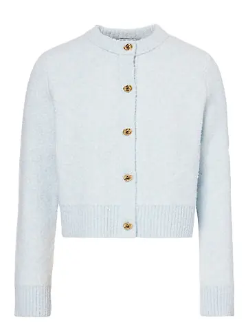 Bottega Veneta Round-neck Cropped Cotton-blend Cardigan - Bubble