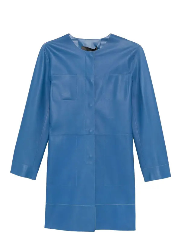 Simonette Ravizza Leather Coat - Blue