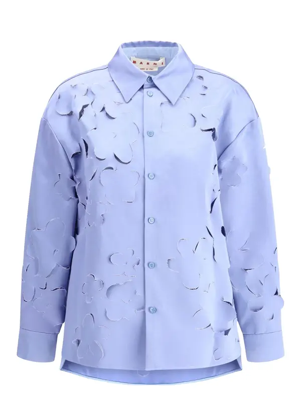 Marni Cut-out Flower Shirt - Blue