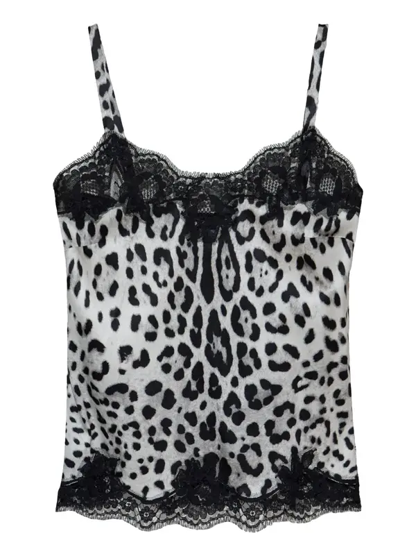 Dolce & Gabbana Leopard-print Camisole - Grey