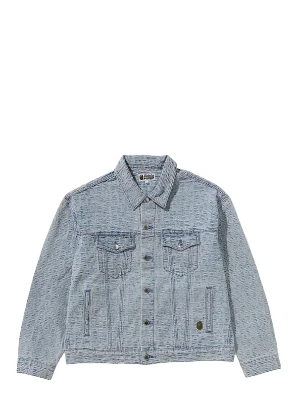 BAPE Jacquard Denim Trucker Jacket - Light Indigo