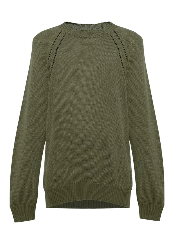 JIL SANDER Fine-knit Cotton Jumper - Green