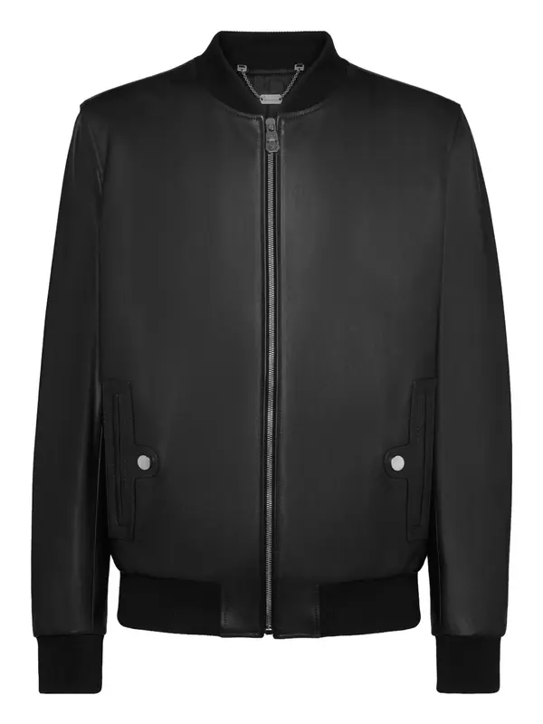 BILLIONAIRE Leather Jacket - Black