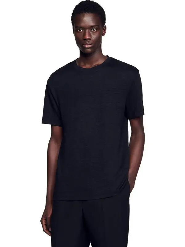 Sandro Certified Linen T-shirt - Black
