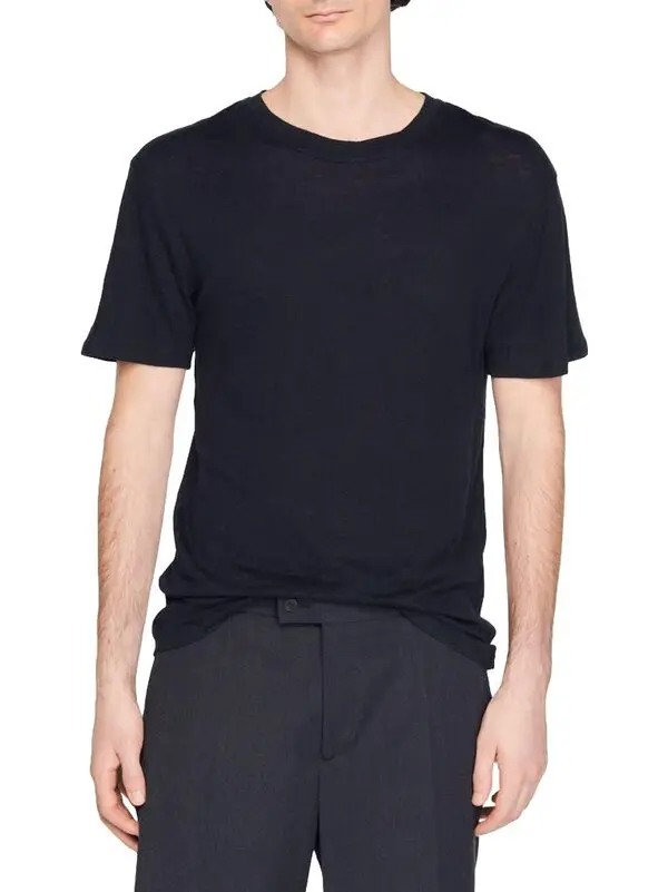 Sandro Certified Linen T-shirt - Black