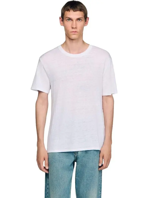 Sandro Certified Linen T-shirt - White