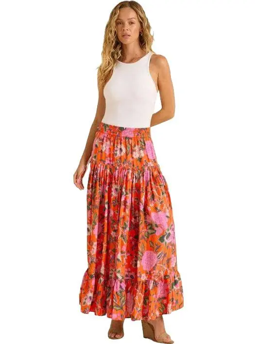 Calypso St. Barth Lourdes Skirt - Pink Floral