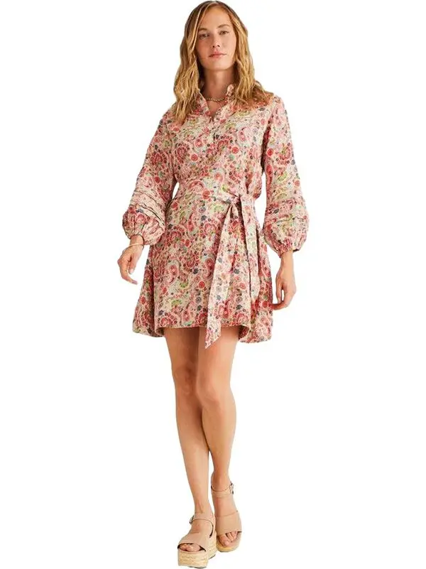 Calypso St. Barth Amelia Paisley Print Dress - Ivory Wallpaper Paisley
