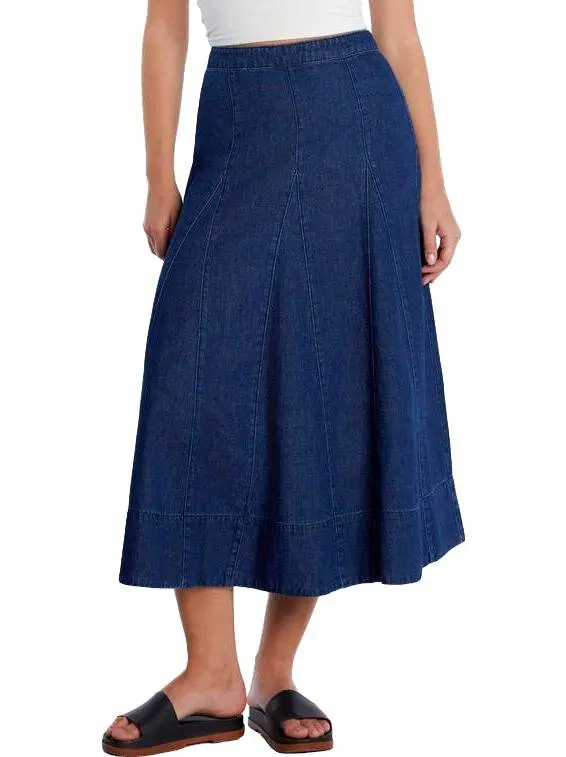 WASH LAB DENIM Brilliant Denim Maxi Skirt - Rich Blue