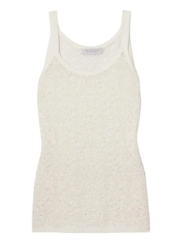 Gabriela Hearst Pontus Crocheted Wool And Silk-blend Tank - Ivory