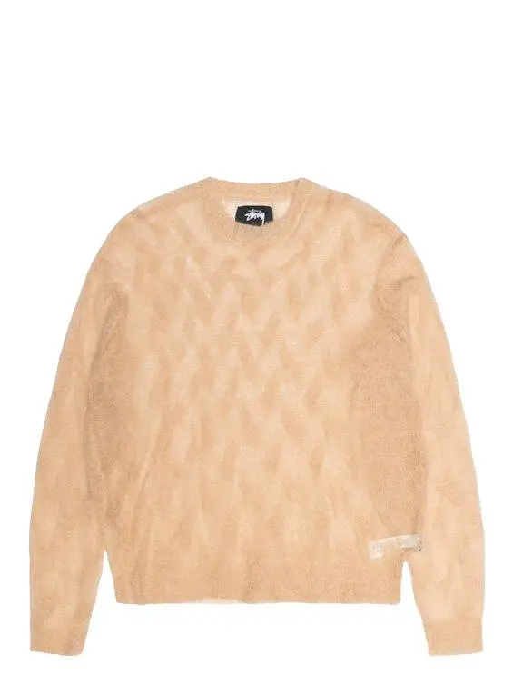 StÜssy Loose Knit Cross Cable Sweater - Sand