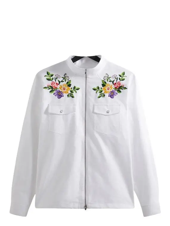 Kith Floral Oxford Blake Zip Front Shirt - White