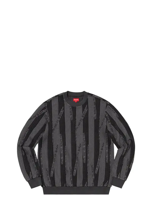 Supreme Textured Stripe Crewneck - Black
