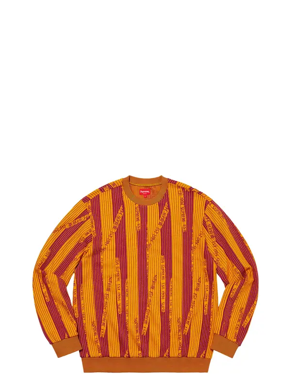 Supreme Textured Stripe Crewneck - Yellow