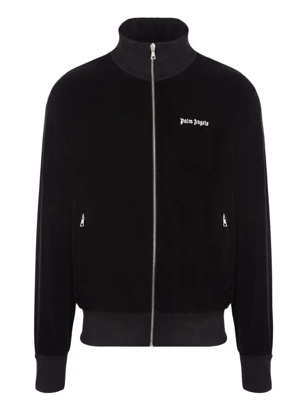 Palm Angels Velvet Track Jacket - Black