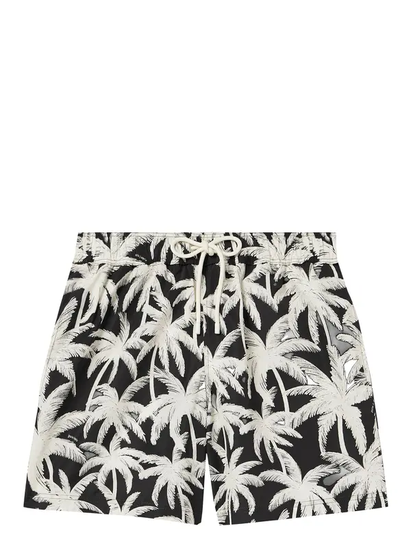 Palm Angels Palms All Over Swim Shorts /off White - Black