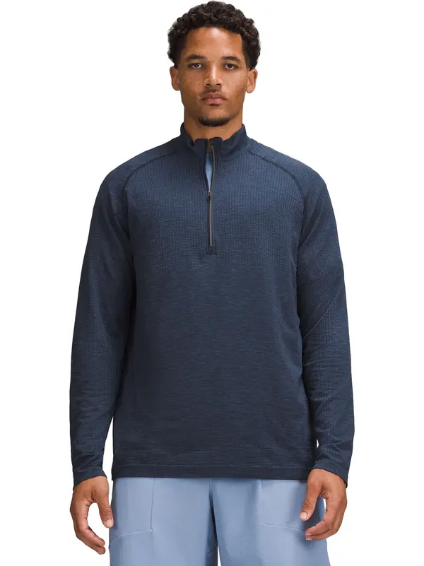 Lululemon Metal Vent Tech Half Zip - Mineral Blue/true Navy