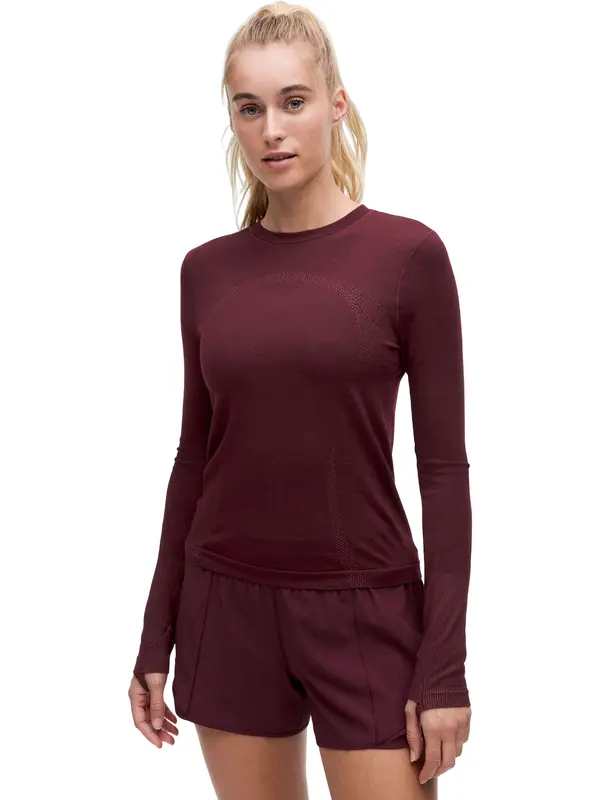 Lululemon Swiftly Wool Long-sleeve Shirt - Garnet/garnet