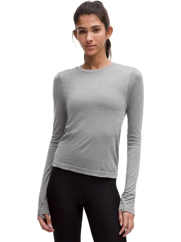 Lululemon Swiftly Wool Long-sleeve Shirt - Slate/white