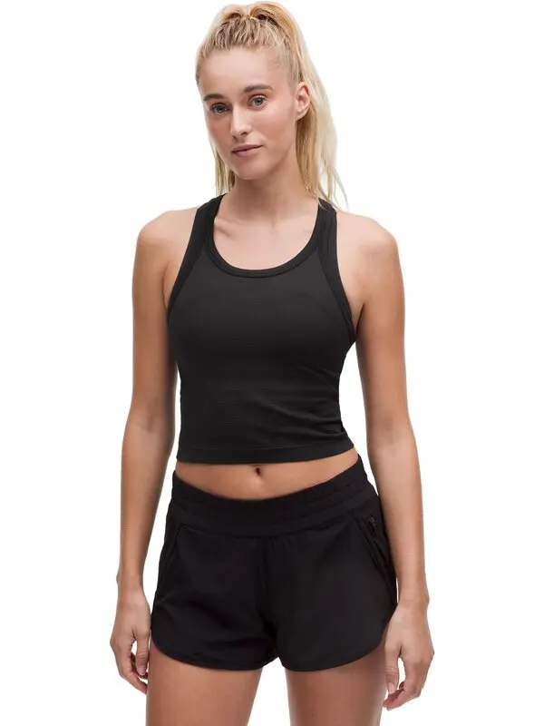 Lululemon Swiftly Tech Cropped Racerback Tank Top 2.0 - Black/black