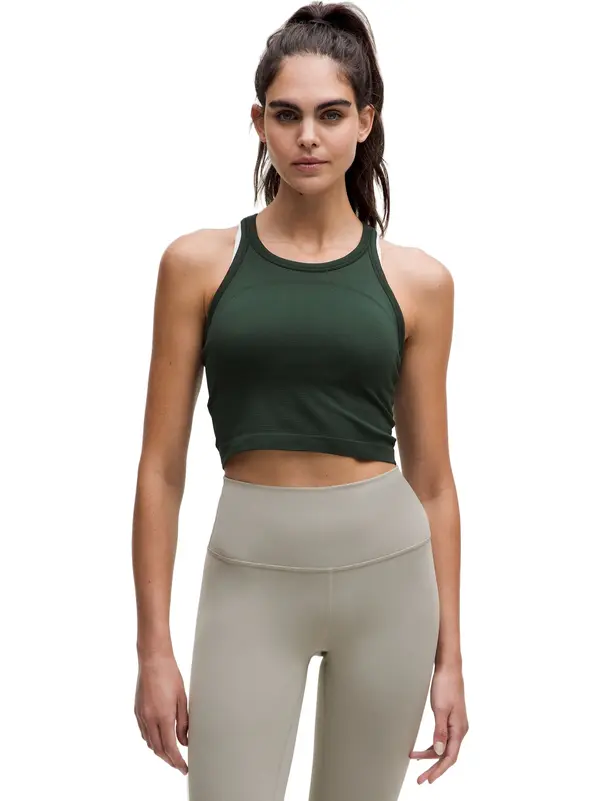 Lululemon Swiftly Tech Cropped Racerback Tank Top 2.0 - Legacy Green/legacy Green