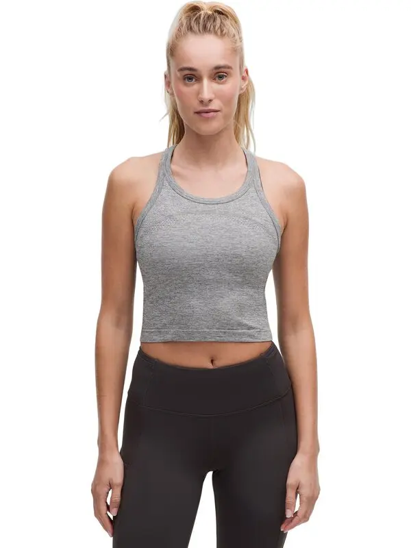 Lululemon Swiftly Tech Cropped Racerback Tank Top 2.0 - Slate/white