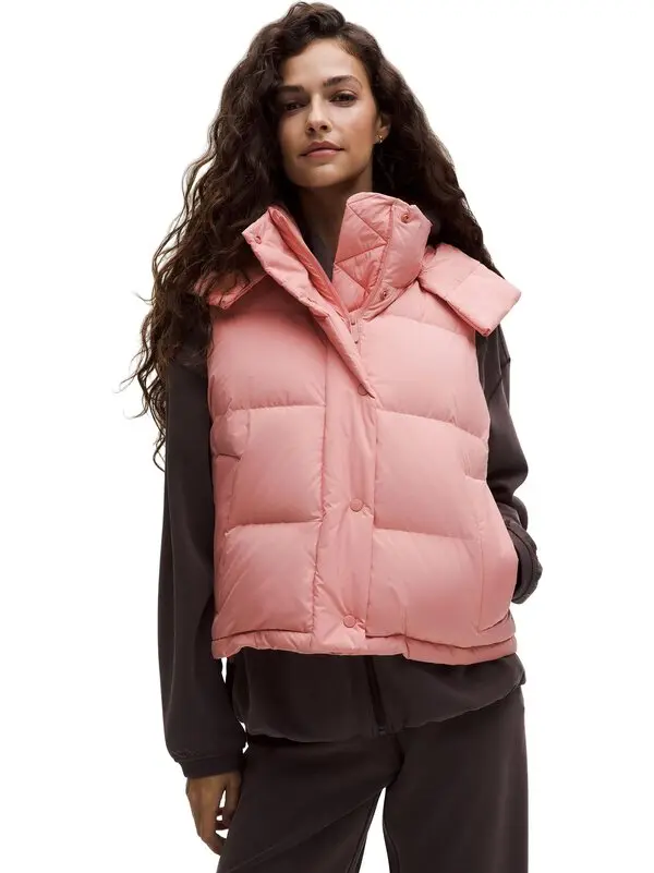 Lululemon Wunder Puff Cropped Vest - Tea Rose