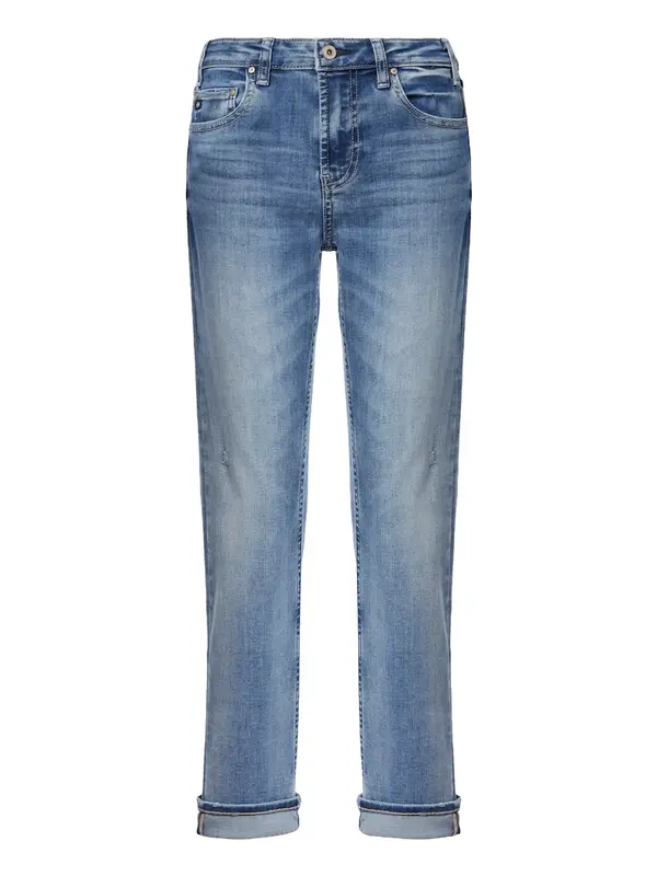 Ag Girlfriend Mid-rise Straight Jeans - Blue