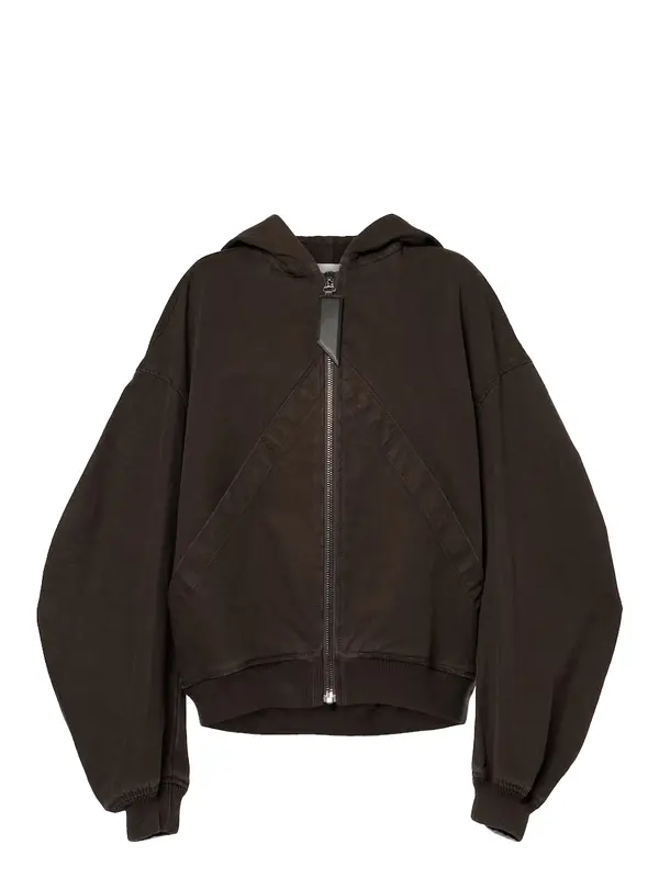 Attico Cotton Gabardine Bomber Jacket - Brown