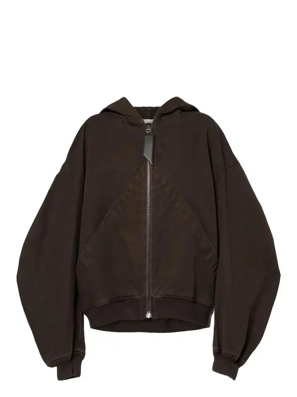 Attico Cotton Gabardine Bomber Jacket - Brown