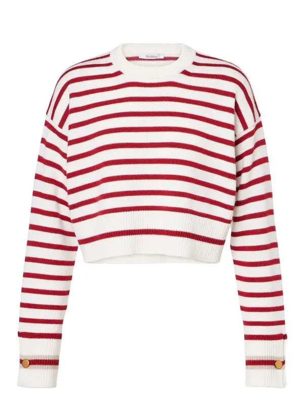 Max Mara Dorotea Striped Virgin Wool Sweater - Red