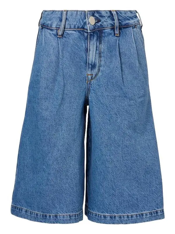 Ag Gran Canaria High-rise Wide-leg Denim Shorts - Blue