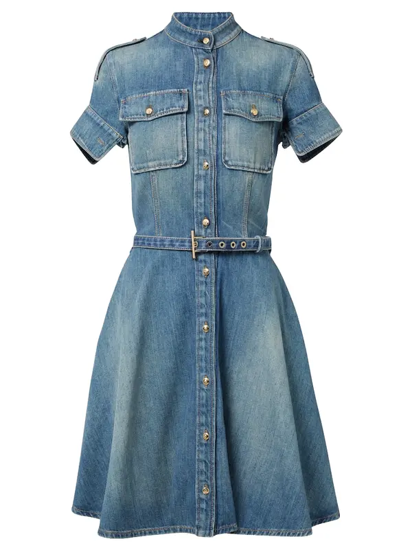 Alexander McQueen Denim Shirt Dress - Blue