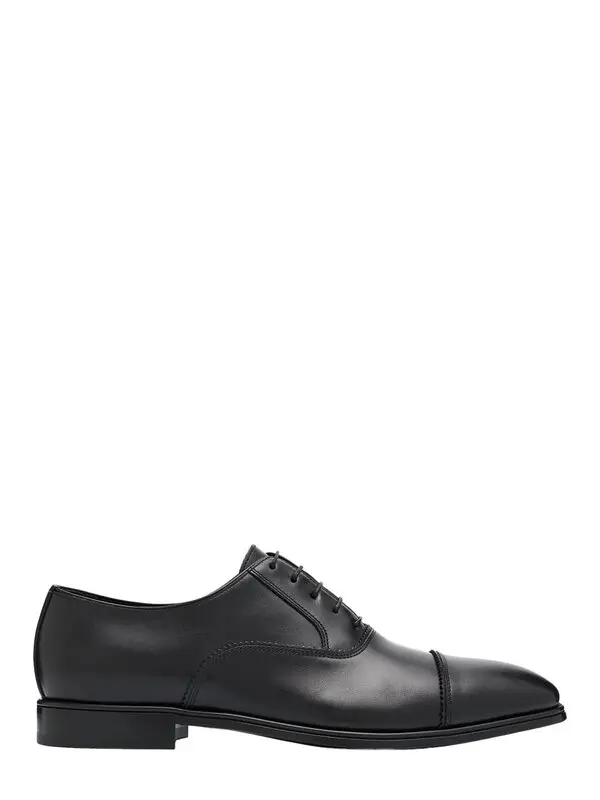 FERRAGAMO Boston Brogue Leather Oxfords - Black
