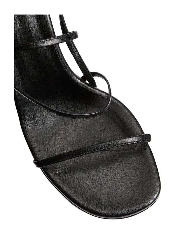Khaite Leather Kitten-heel Strappy Sandals - Black