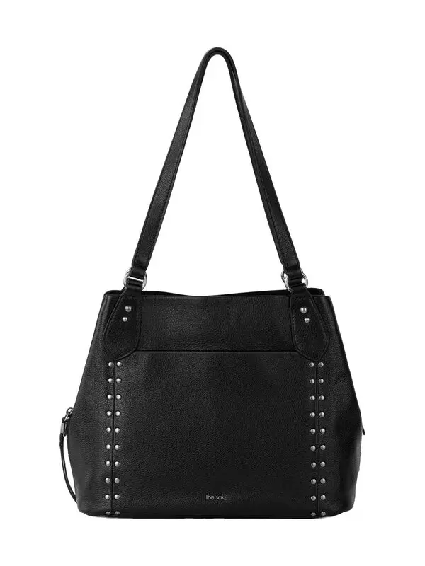 THE SAK Melrose Leather Satchel - Black Studs