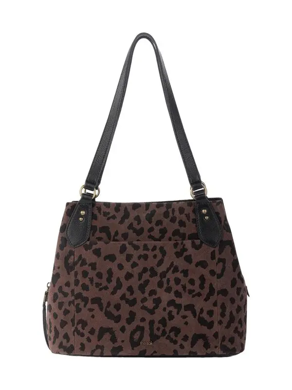 THE SAK Melrose Leather Satchel - Leopard Suede