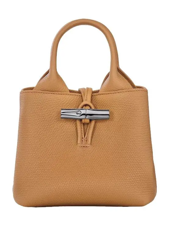 Longchamp Le Roseau Leather Top Handle Bag - Walnut
