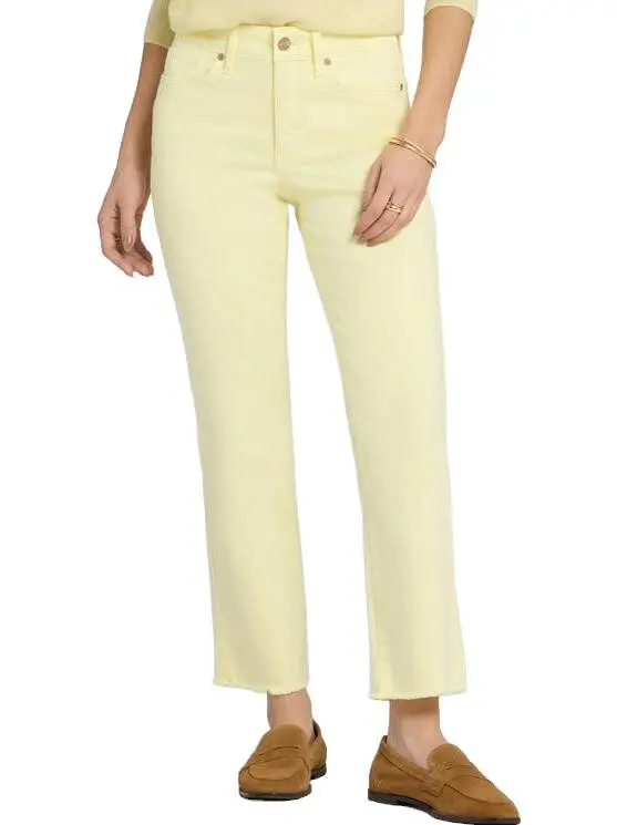 NYDJ Marilyn Frayed Ankle Straight Leg Jeans - Chardonnay