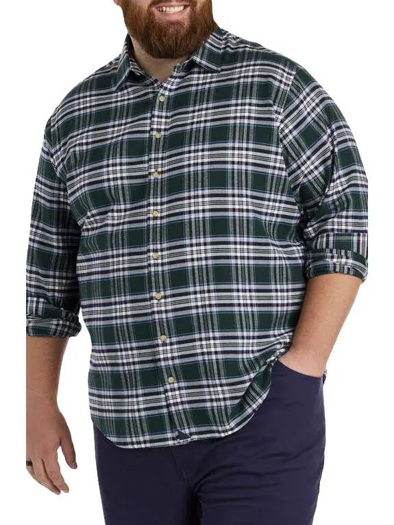 UNTUCKIT FIT BY DXL Big & Tall Flannel Ray Sport Shirt - Green