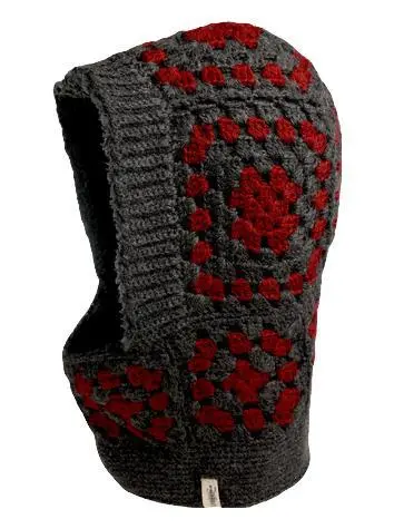 NIRVANNA DESIGNS Crochet Patch Hood - Charcoal