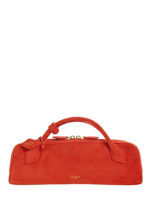 Alaïa Le Teckel Suede Clutch - Orange Brule