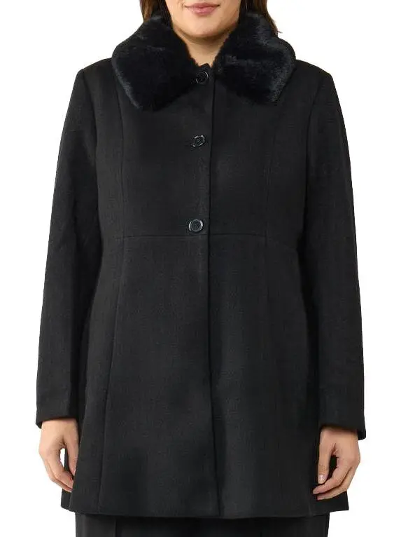 ESTELLE Darlington Herringbone Coat - Black