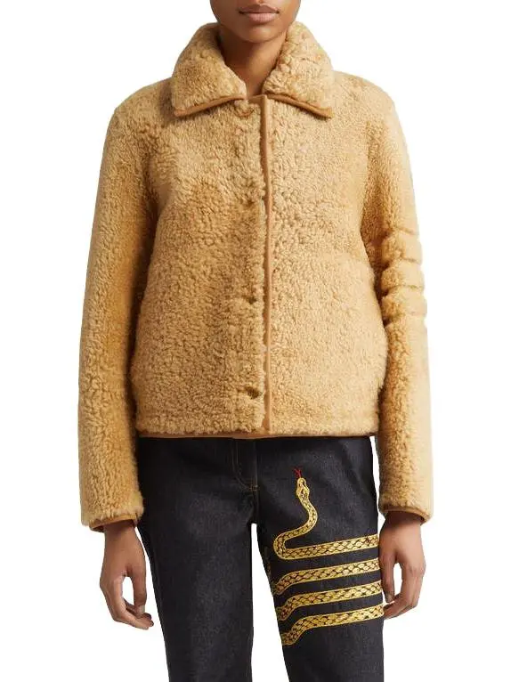 Thom Browne Genuine Shearling Jacket - Camel